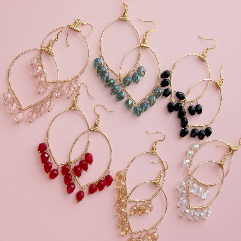 Clarissa Handmade Crystal Dangle Earrings – Essential Paradise